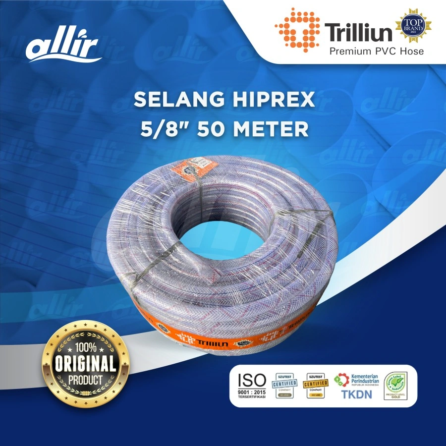 Selang Air Trilliun Hiprex 5/8″ 50M, Transparan, Fleksibel & Kuat ...